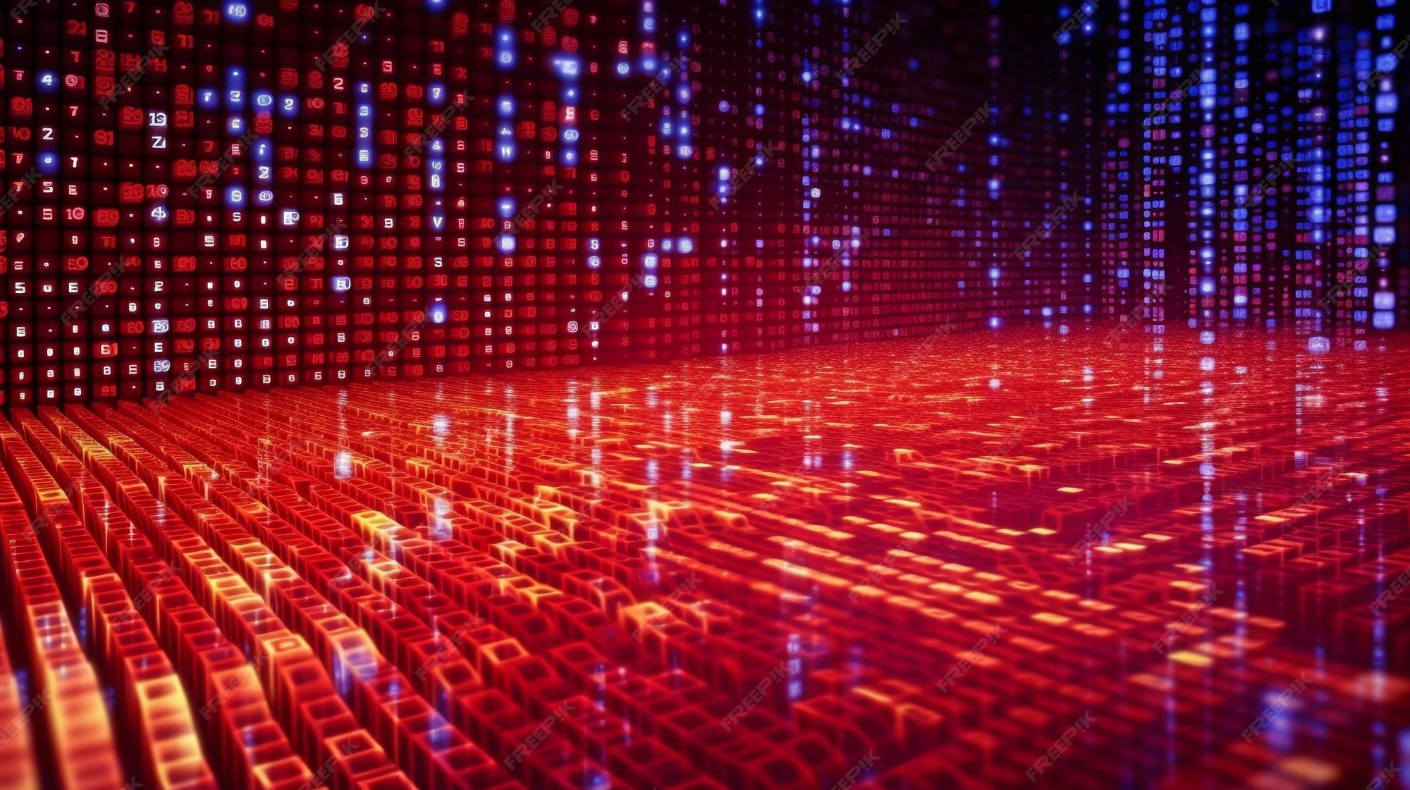 Premium Photo | Dots and lines make up binary data effect of depth of field used generative ai ...