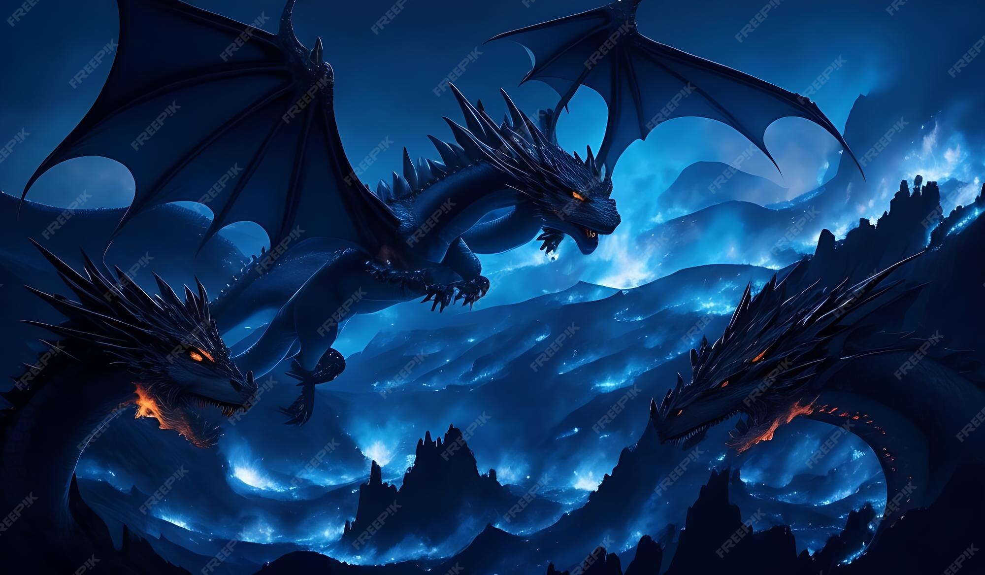 Premium Photo | Dragons soaring over mystical ocean surrounded by ... Premium Photo | Dragons soaring over mystical ocean surrounded by ...
