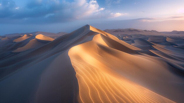 Dramatic Desert Landscape With Towering Sand Dunes Premium Ai