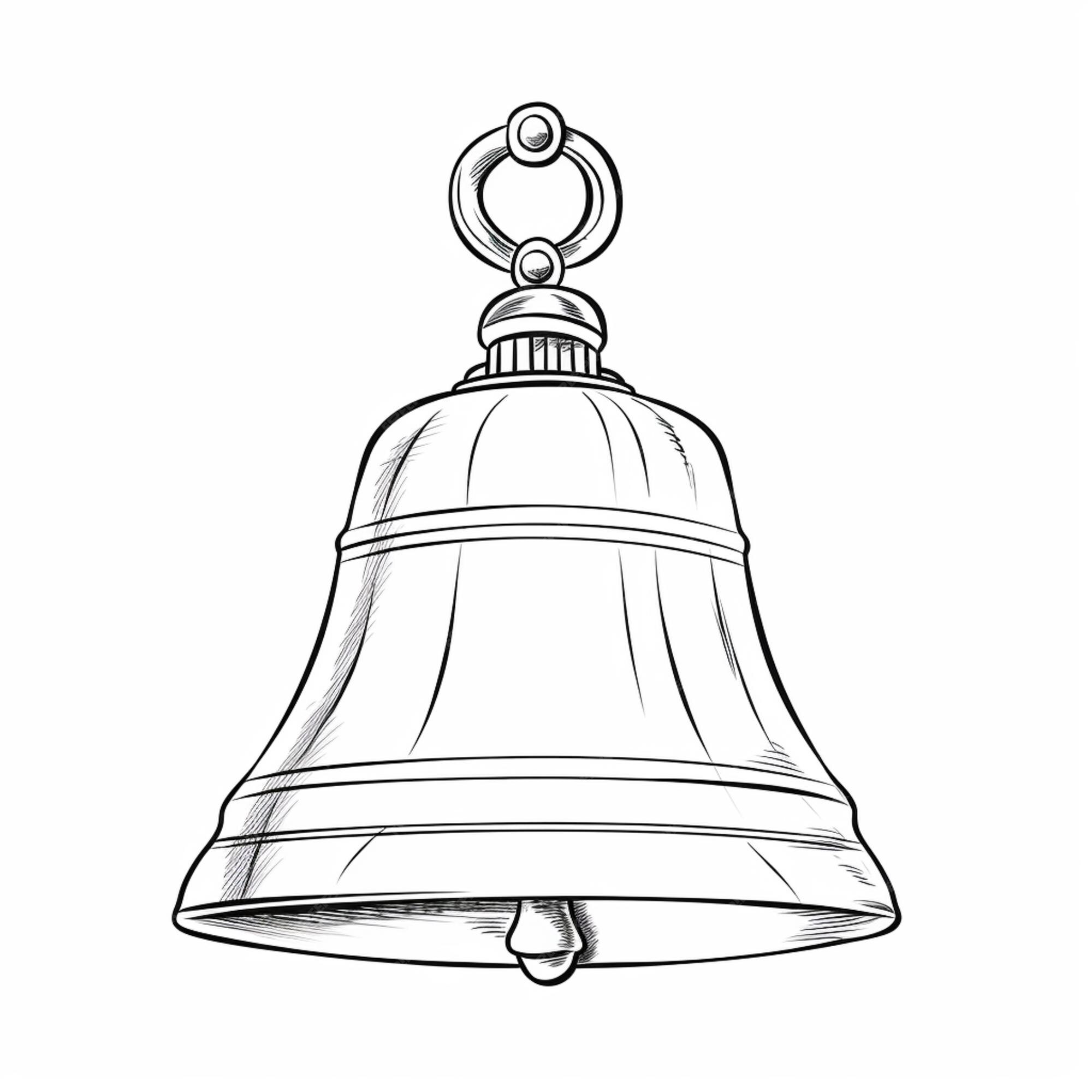 Premium Ai Image A Drawing Of A Bell With A Ring On Top Generative Ai