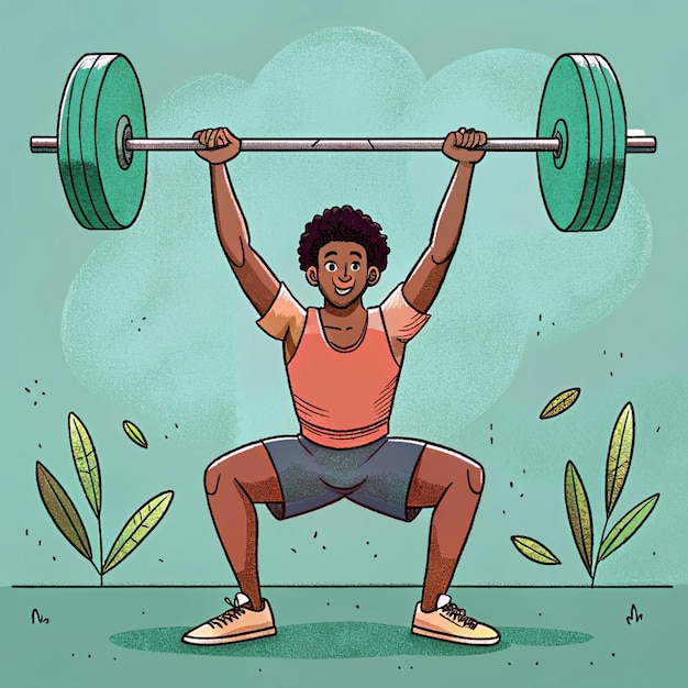 A Drawing Of A Man Lifting A Barbell With The Words Quot Man Lifting It