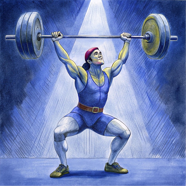 A Drawing Of A Man Lifting A Barbell With The Words Quot Man Lifting It