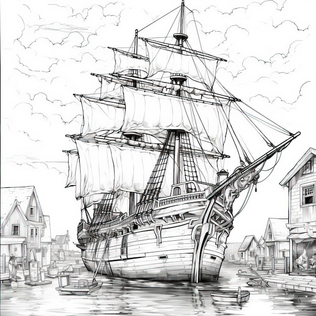 Premium Ai Image A Drawing Of A Ship Called The Pirate