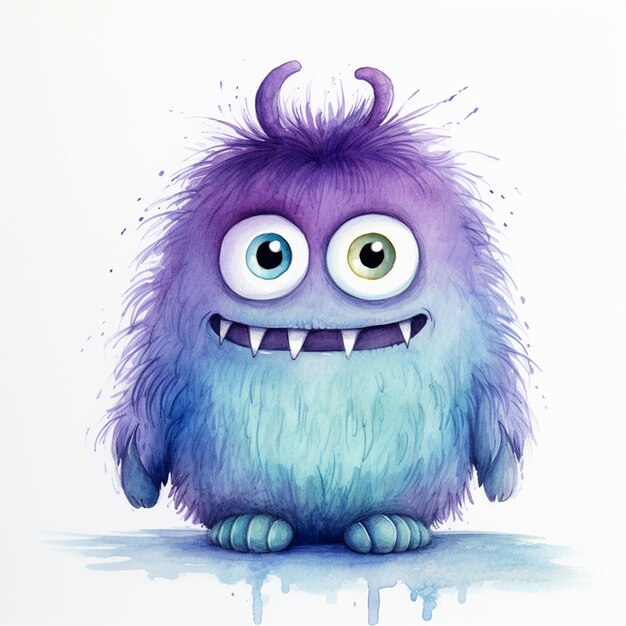 Premium AI Image | Dreamy Watercolor Monster Floating in the Clouds Premium AI Image | Dreamy Watercolor Monster Floating in the Clouds