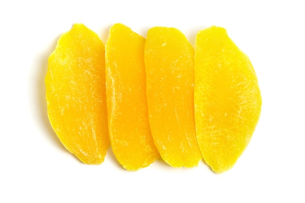 Premium Photo Dried Mango Slices Isolated On White Background Candied