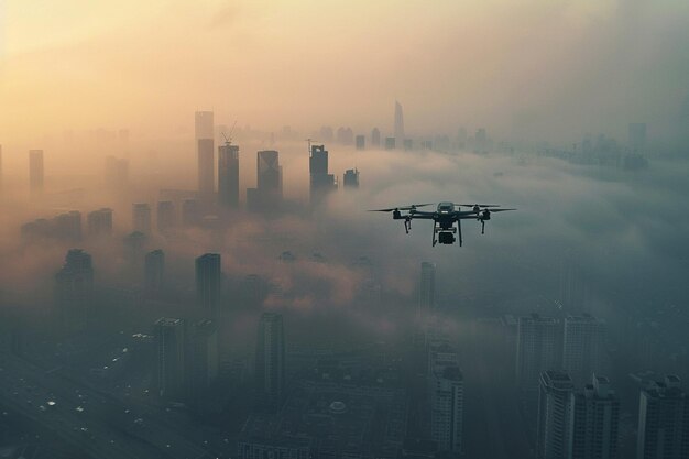 Premium Photo | A drone monitoring air quality levels in urban are ... Premium Photo | A drone monitoring air quality levels in urban are ...