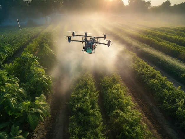 Premium Photo | Drones on farm field online farming concept Premium Photo | Drones on farm field online farming concept