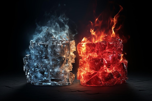 Premium Photo | Duality of fire and ice represent the concepts of fire ... Premium Photo | Duality of fire and ice represent the concepts of fire ...