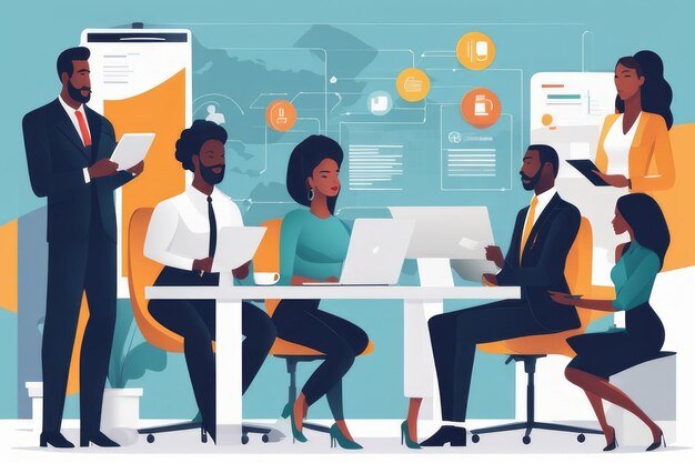 Premium Photo | Dynamic Business Network Collaborative Office Team in ... Premium Photo | Dynamic Business Network Collaborative Office Team in ...