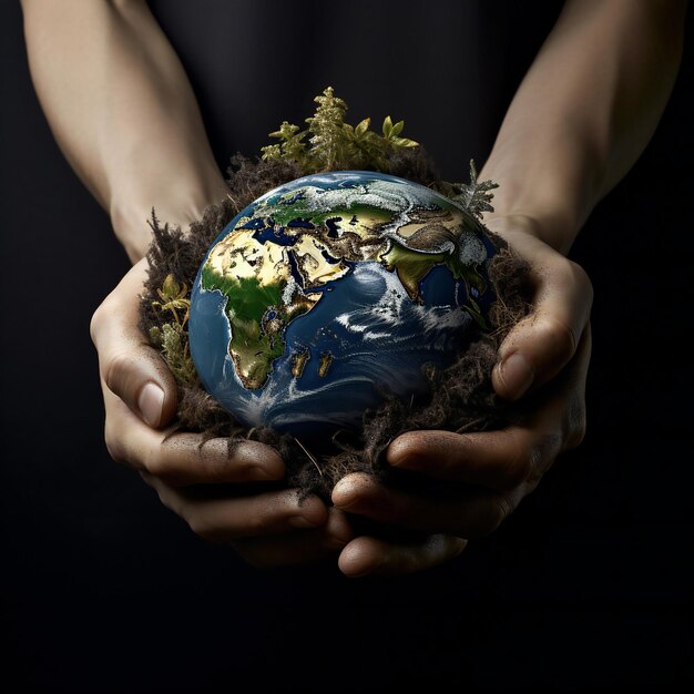 Premium Photo | Earth on hands international environment day Premium Photo | Earth on hands international environment day