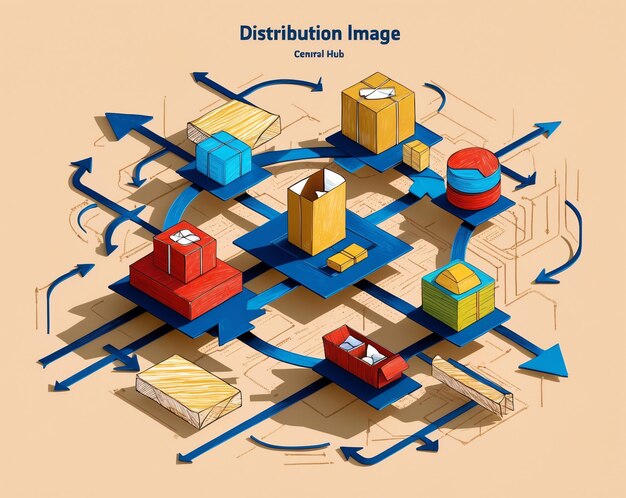 Efficient Distribution Network Illustration | Premium AI-generated image Efficient Distribution Network Illustration | Premium AI-generated image