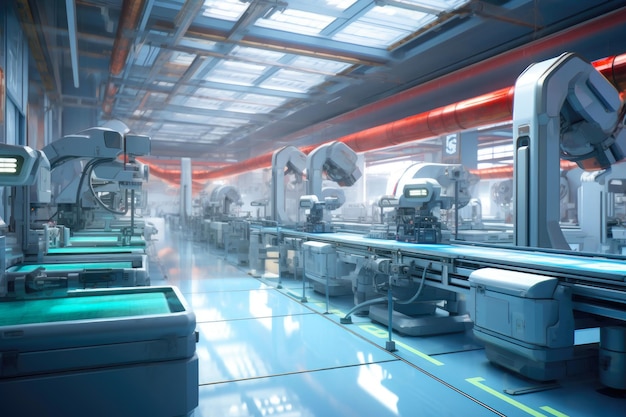Premium AI Image | Efficient Factory Automation at Its Finest Premium AI Image | Efficient Factory Automation at Its Finest