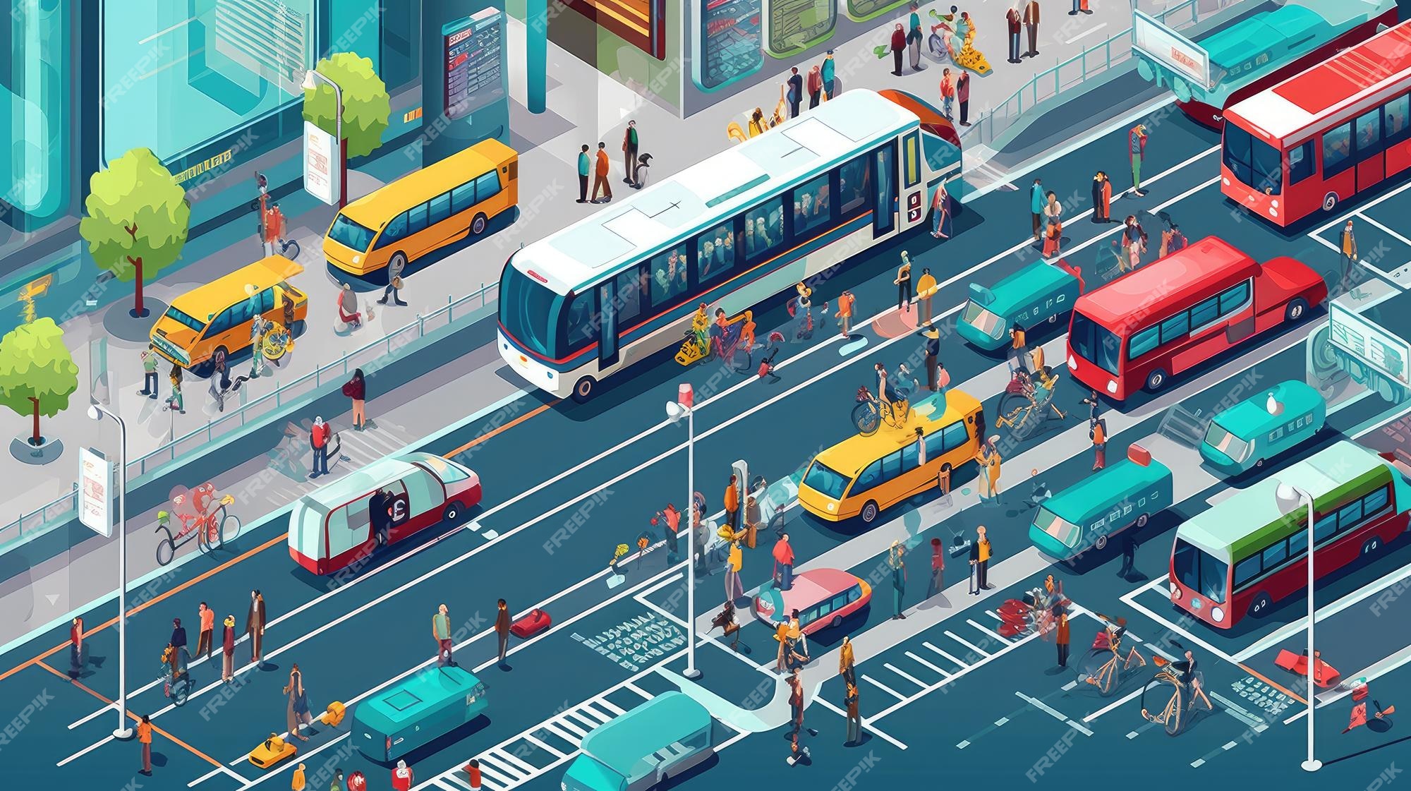 Premium AI Image | Efficient Public Transportation System with Buses ... Premium AI Image | Efficient Public Transportation System with Buses ...
