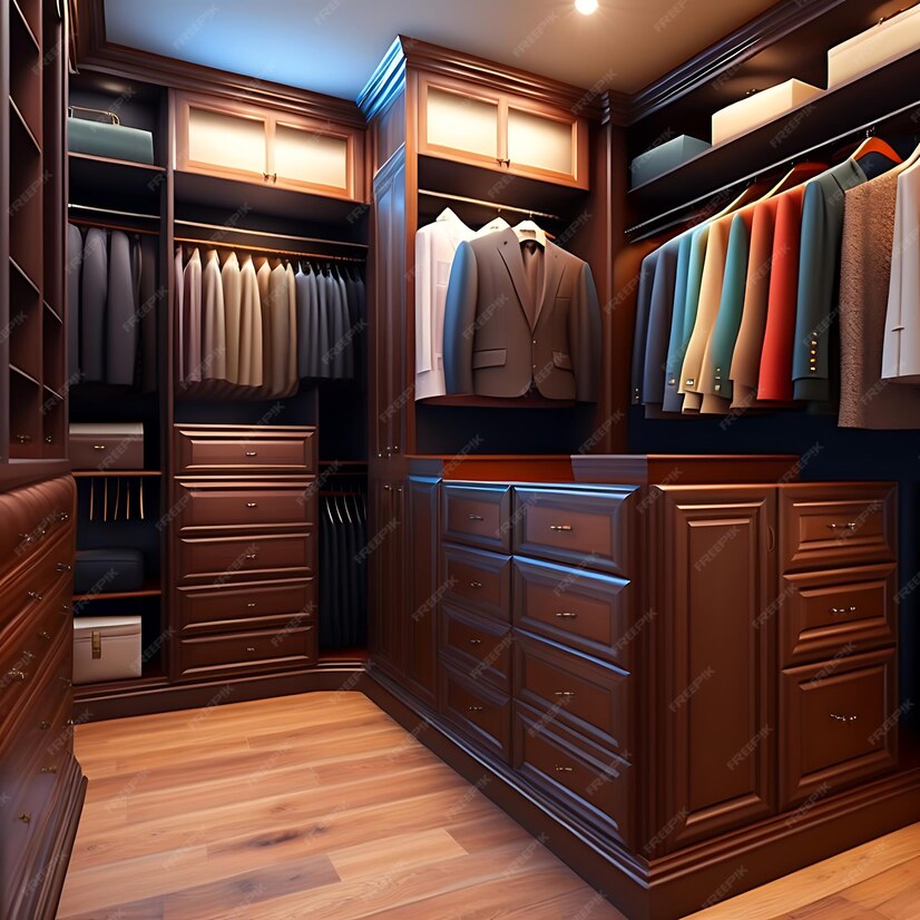 Premium AI Image | Efficient Walkin Closet Design Premium AI Image | Efficient Walkin Closet Design
