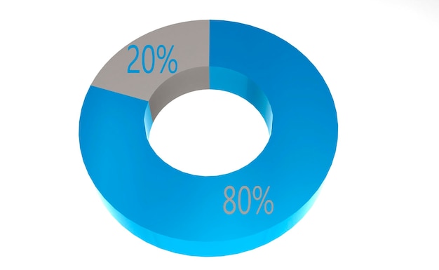 Premium Photo | Eighty percent blue round pie chart Premium Photo | Eighty percent blue round pie chart