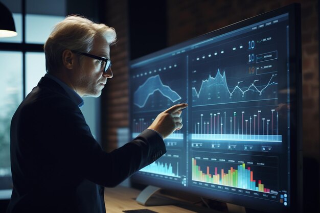 Premium Photo | Elderly data analyst interpreting data Generative ai Premium Photo | Elderly data analyst interpreting data Generative ai