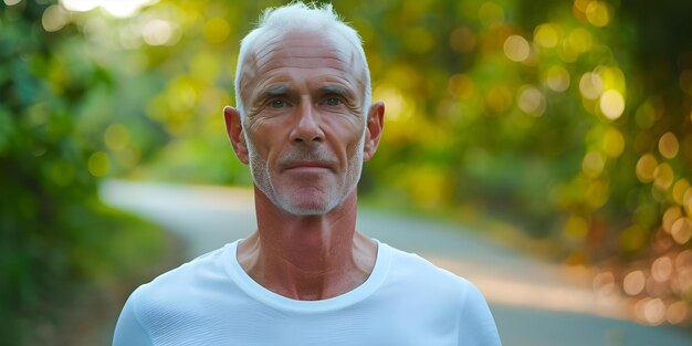 An elderly man prioritizing running for health and longevity Concept ... An elderly man prioritizing running for health and longevity Concept ...