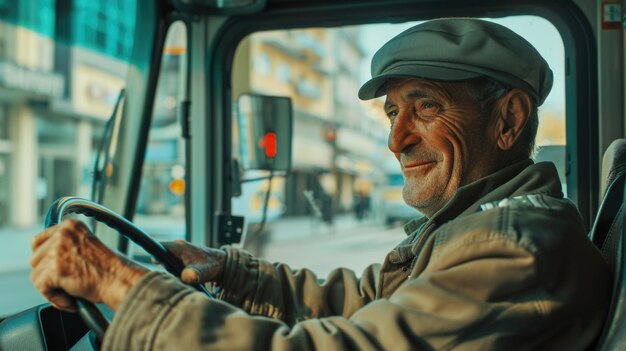 An elderly person behind the wheel of a large vehicle navigating ... An elderly person behind the wheel of a large vehicle navigating ...