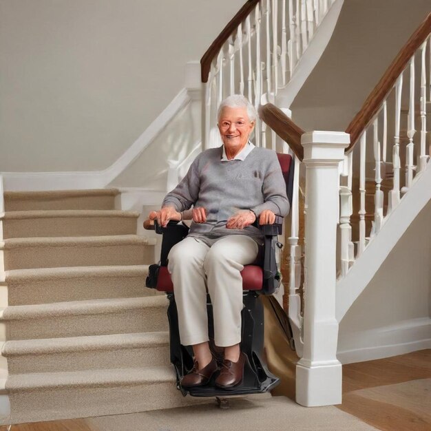 An elderly woman sits on a chair in a house | Premium AI-generated image An elderly woman sits on a chair in a house | Premium AI-generated image