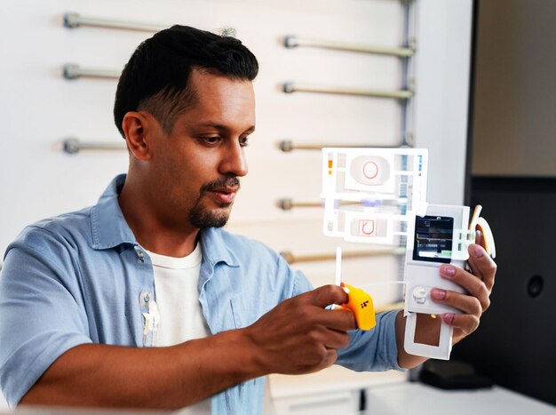 Premium AI Image | electrical engineer installing or configuring smart home Premium AI Image | electrical engineer installing or configuring smart home