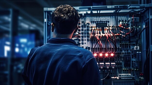 Premium AI Image | electrical engineer programming for automation ... Premium AI Image | electrical engineer programming for automation ...