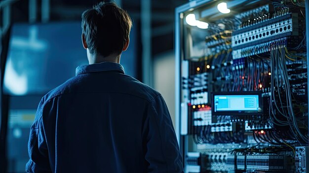 Premium AI Image | electrical engineer programming for automation ... Premium AI Image | electrical engineer programming for automation ...