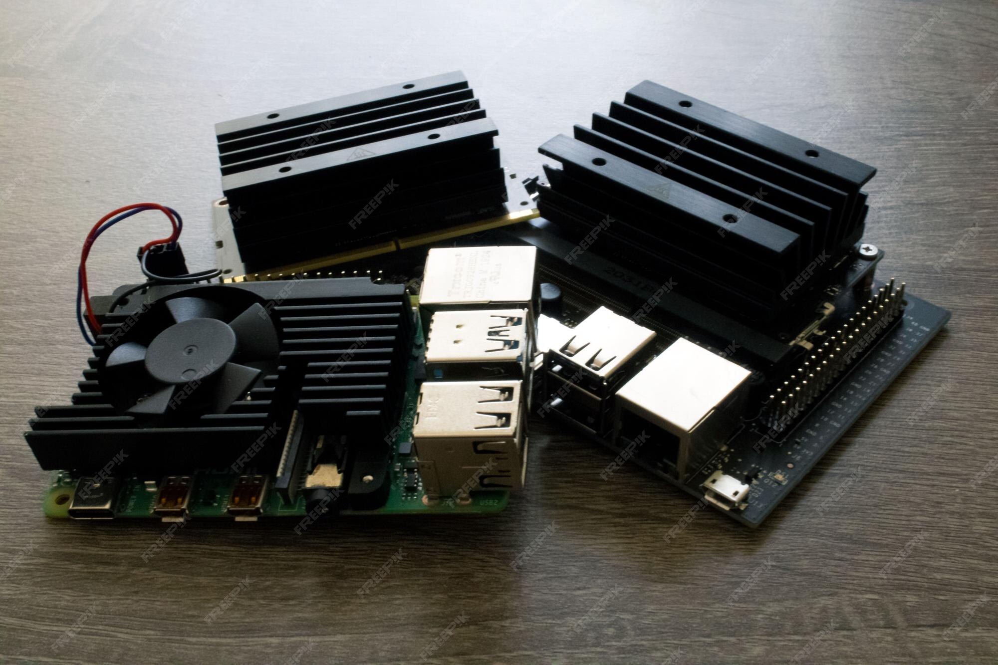 Premium Photo | Electrical engineering programming microcomputers raspberry pi 4b w heatsink ...