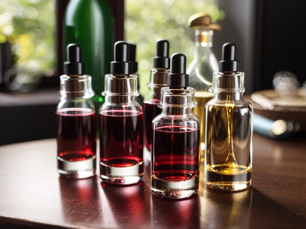 Premium AI Image | Elegance in Drops Serum in Glass Dropper Bottles Premium AI Image | Elegance in Drops Serum in Glass Dropper Bottles