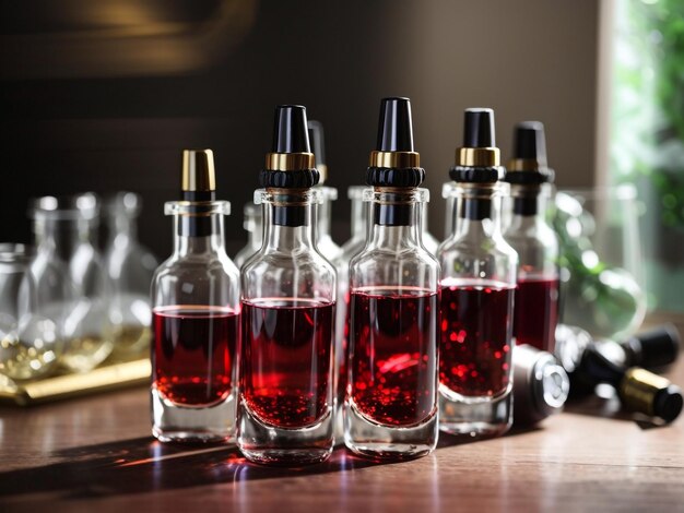 Premium AI Image | Elegance in Drops Serum in Glass Dropper Bottles Premium AI Image | Elegance in Drops Serum in Glass Dropper Bottles