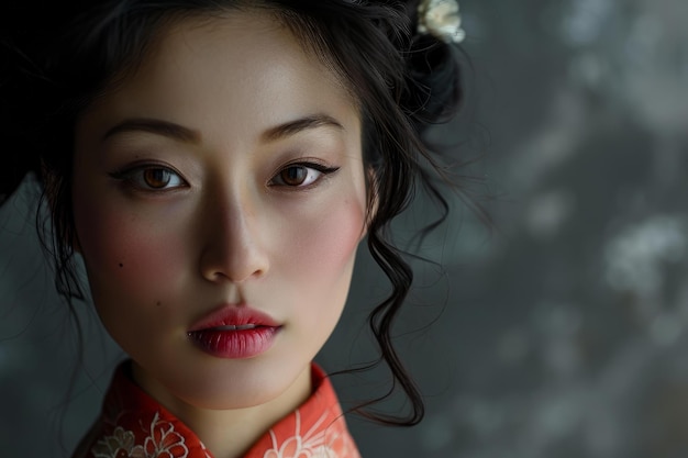 Premium Photo Elegant Asian Woman In Traditional Attire