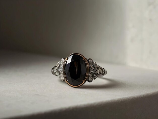 Black obsidian engagement ring store