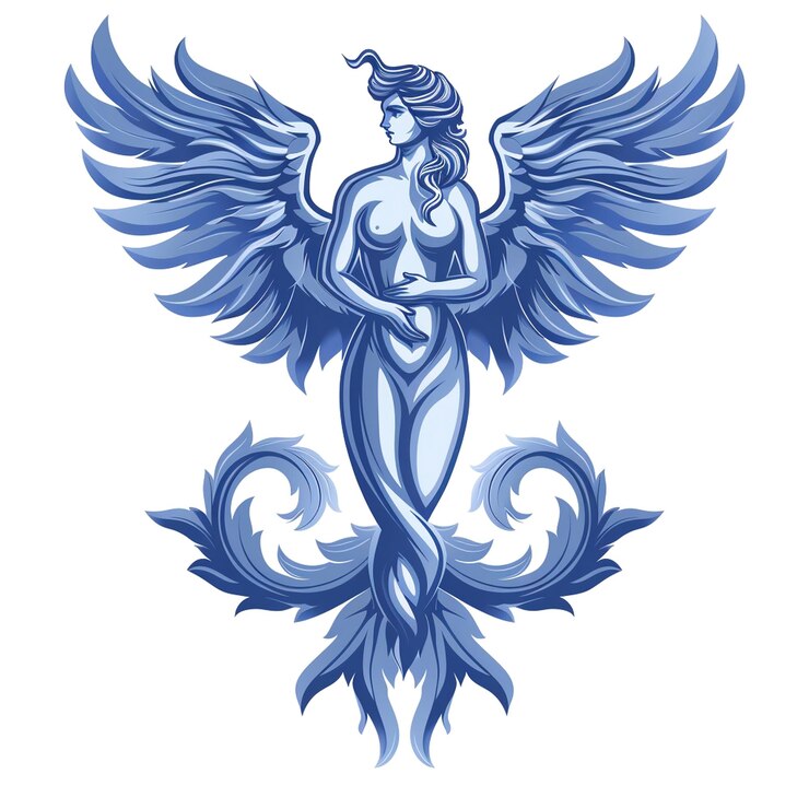 Elegant Blue Phoenix Majestic Mythological Creature Digital Art ... Elegant Blue Phoenix Majestic Mythological Creature Digital Art ...