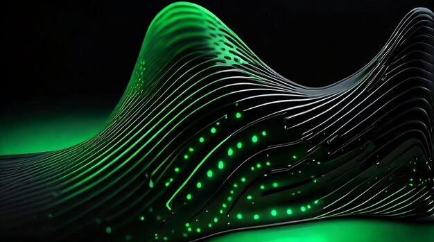 Premium Photo | Elegant Futuristic Neural Network Green Glowing Glass Wave Premium Photo | Elegant Futuristic Neural Network Green Glowing Glass Wave