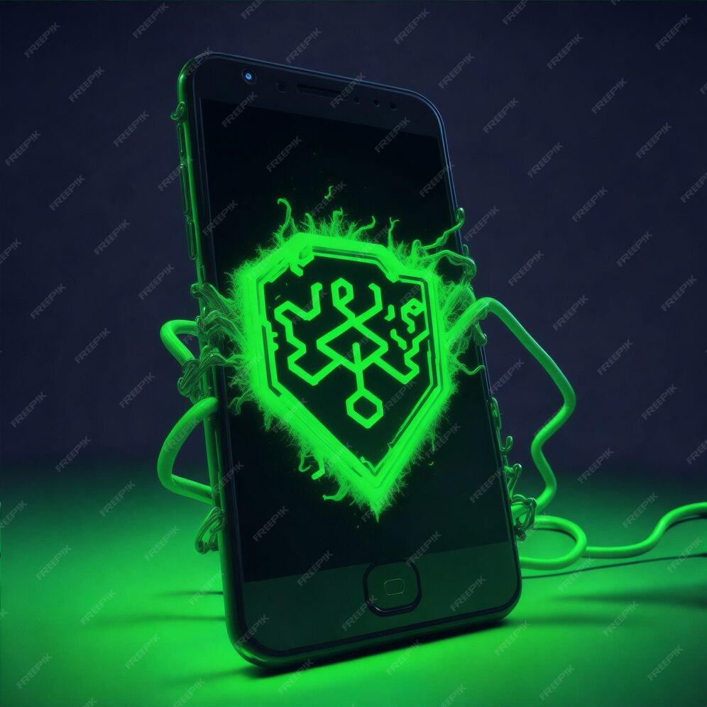 Premium AI Image | Emerald Contagion The Creeping Threat of Glowing Malware Premium AI Image | Emerald Contagion The Creeping Threat of Glowing Malware