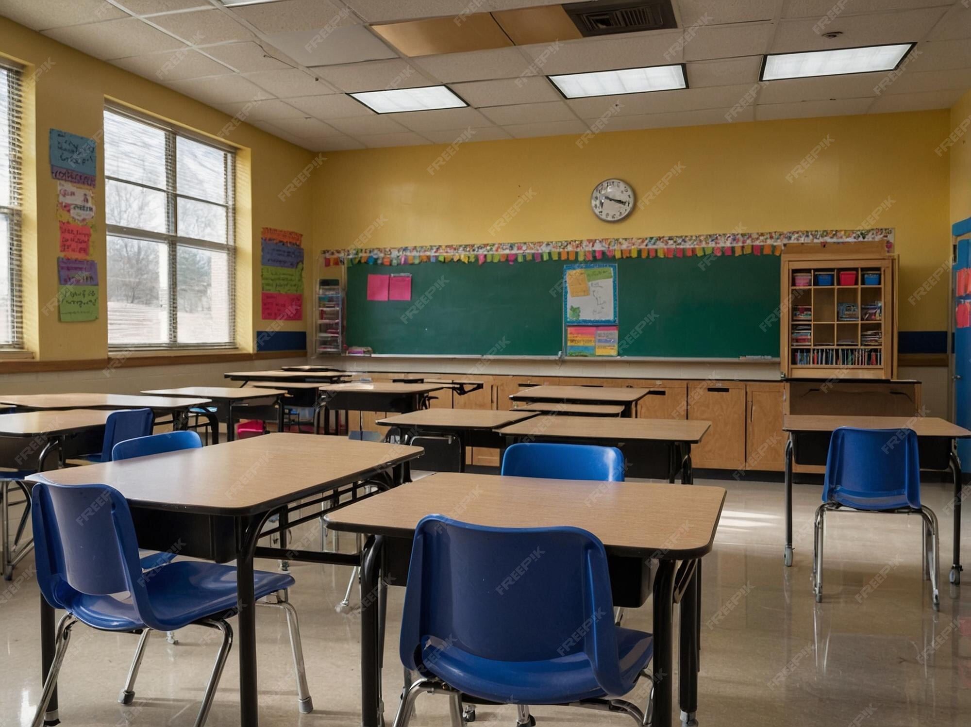 Empty elementary school classroom | Premium AI-generated image Empty elementary school classroom | Premium AI-generated image