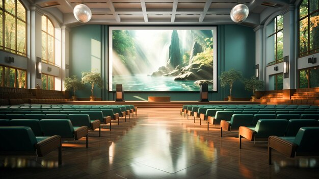 Premium AI Image | Empty lecture hall with modern projection equipment Premium AI Image | Empty lecture hall with modern projection equipment