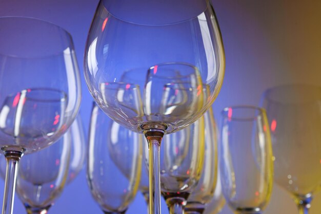 Premium Photo Empty Wine Glasses On Color Background
