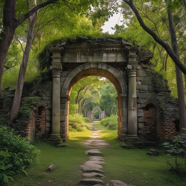 Enchanted ForestOld Archway Amidst Ancient Overgrown Ruins | Premium AI ... Enchanted ForestOld Archway Amidst Ancient Overgrown Ruins | Premium AI ...