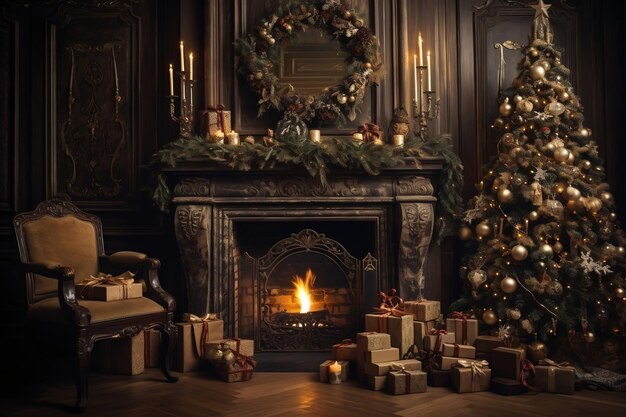 Premium AI Image | Enchanting Christmas Interior Generative AI Premium AI Image | Enchanting Christmas Interior Generative AI