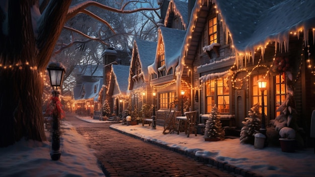 Premium AI Image | Enchanting Christmas Lights Premium AI Image | Enchanting Christmas Lights
