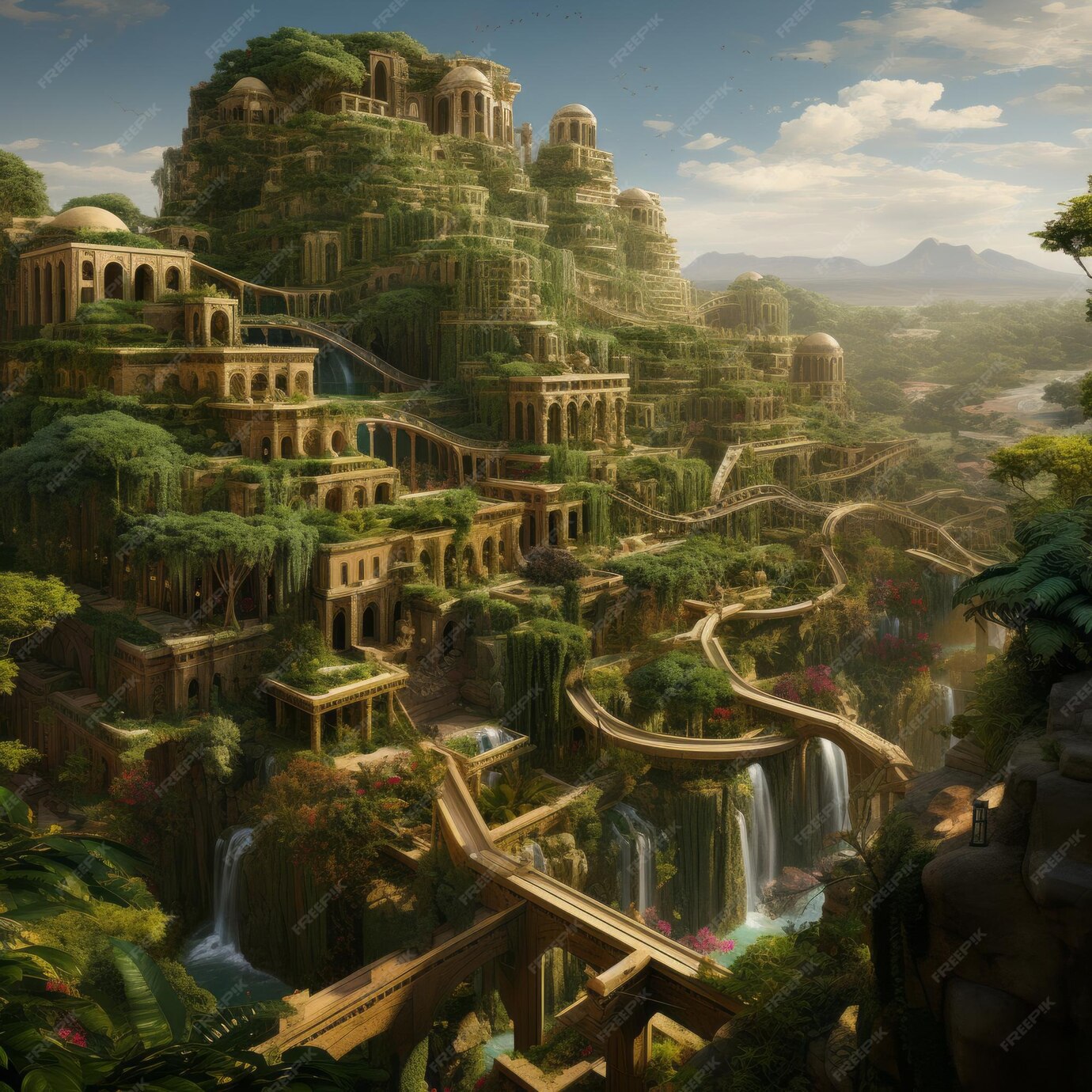 Premium Photo | The Enchanting Oasis Unveiling the Hanging Gardens of ... Premium Photo | The Enchanting Oasis Unveiling the Hanging Gardens of ...