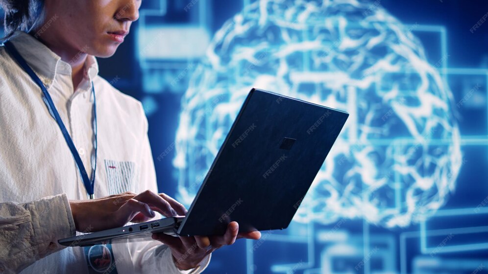 Premium Photo | Engineer in cloud computing business uses artificial ...