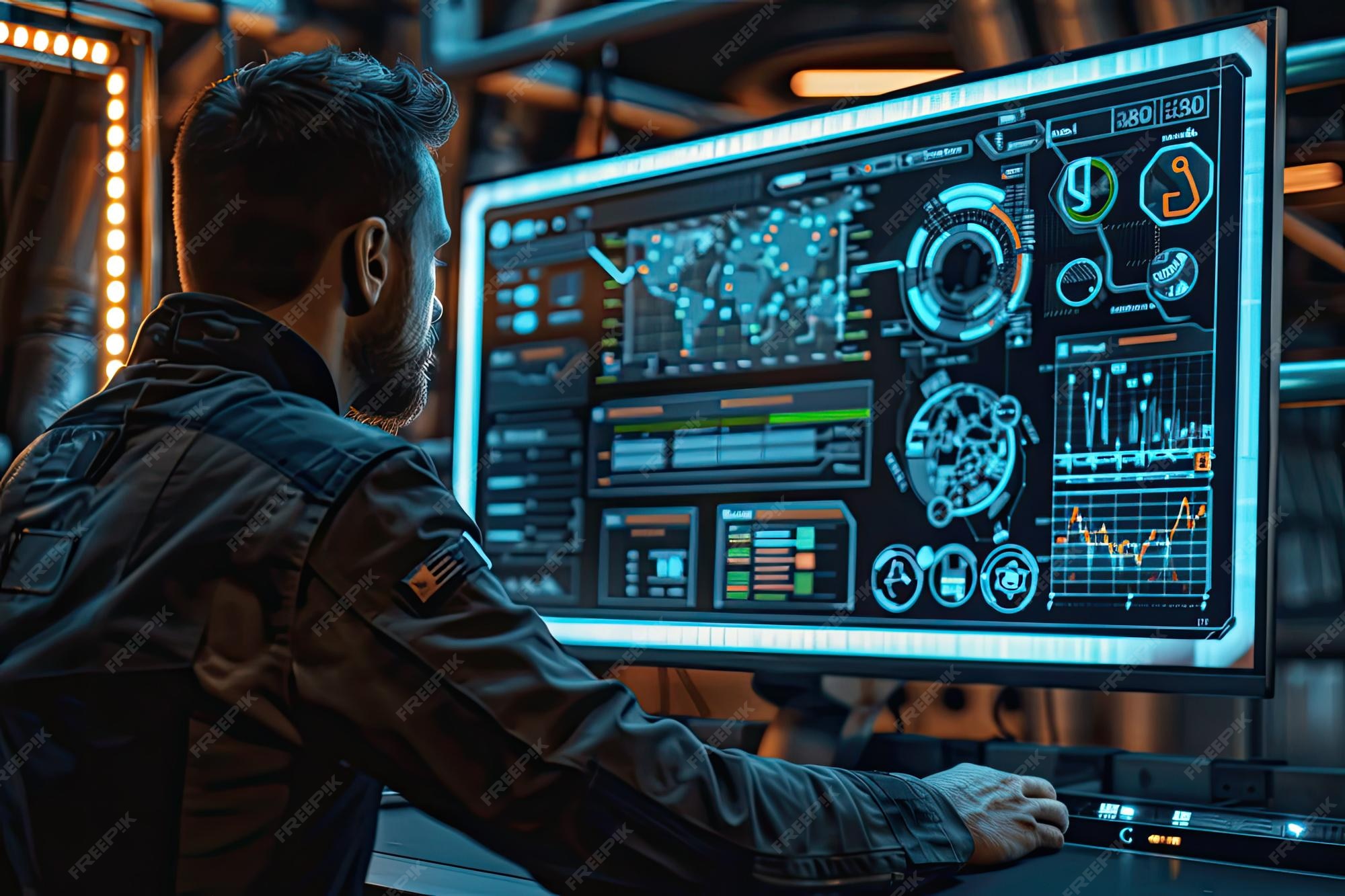 Engineer Monitoring AI Dashboard with RealTime Data | Premium AI ... Engineer Monitoring AI Dashboard with RealTime Data | Premium AI ...