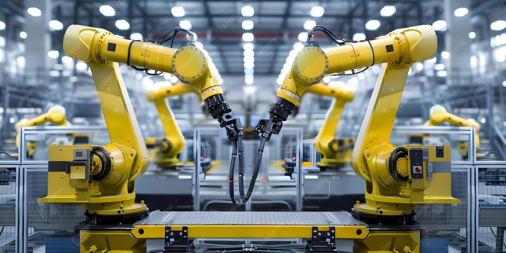 Engineer Oversees Automation Robot Arms In Smart Factory Using Realtime Monitoring Software