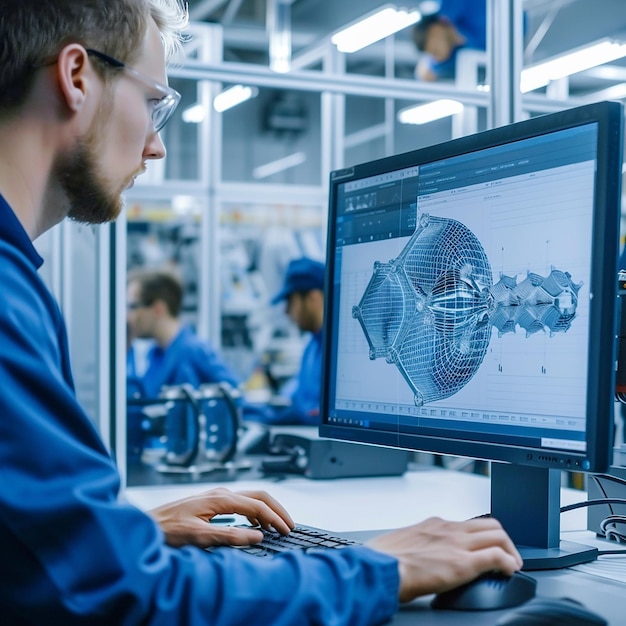 Premium Photo | Engineer Working with CAD Software Premium Photo | Engineer Working with CAD Software