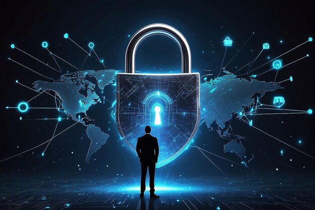 Enhancing Data Security Businessman Implements Cyber Protection ... Enhancing Data Security Businessman Implements Cyber Protection ...