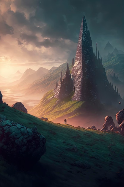 Premium Photo | Epic fantasy landscape Premium Photo | Epic fantasy landscape