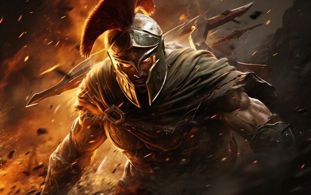 Premium AI Image | Epic Spartan Clash Premium AI Image | Epic Spartan Clash