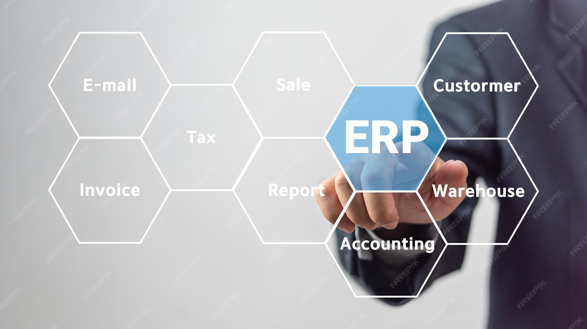 Premium Photo | Erp enterprise resource planning and ai artificial intelligence technology using ...