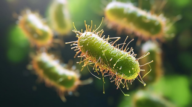 Escherichia Coli E Coli Bacteria Health Illustration Premium Ai Generated Image